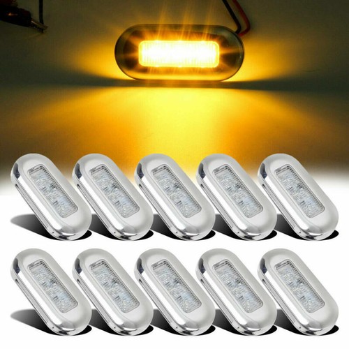 10x 12V LED Courtesy Lights Waterproof Amber Yacht Marine Boat Cabin ...
