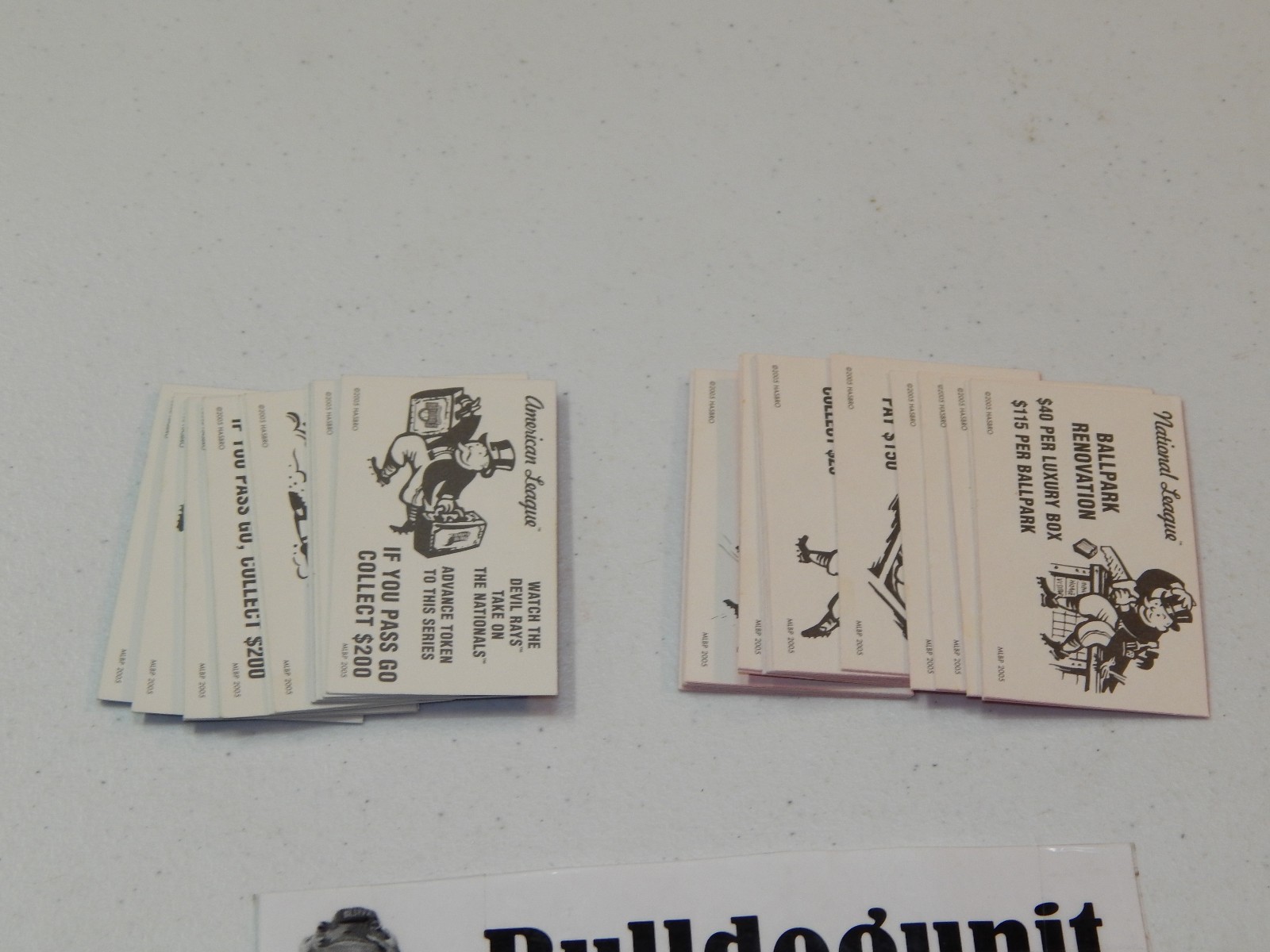 2005 Major League Baseball Monopoly Board Game All 32 AL & NL Cards ...