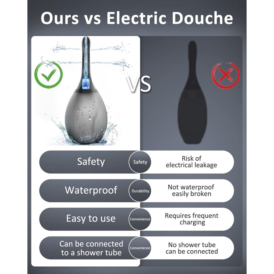 Shower Enema System Vaginal Anal Cleaner Tube Wash Silicone Colon ...