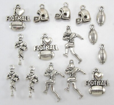 I Love FOOTBALL Charm Collection, 3D Football,Whistle,Helmet,Runners ...