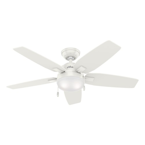 Hunter Fan 46 in Contemporary Fresh White Ceiling Fan with Light and ...