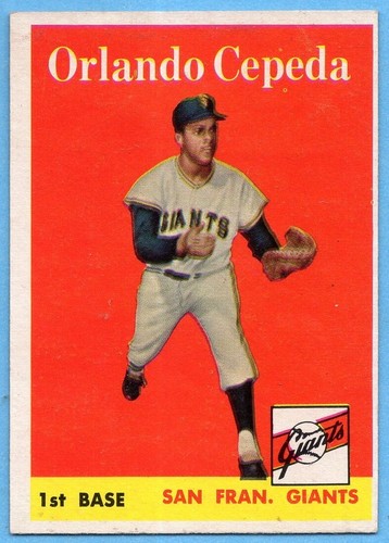1958 Topps 343 Orlando Cepeda EX WRINKLE MARK ROOKIE San Francisco ...