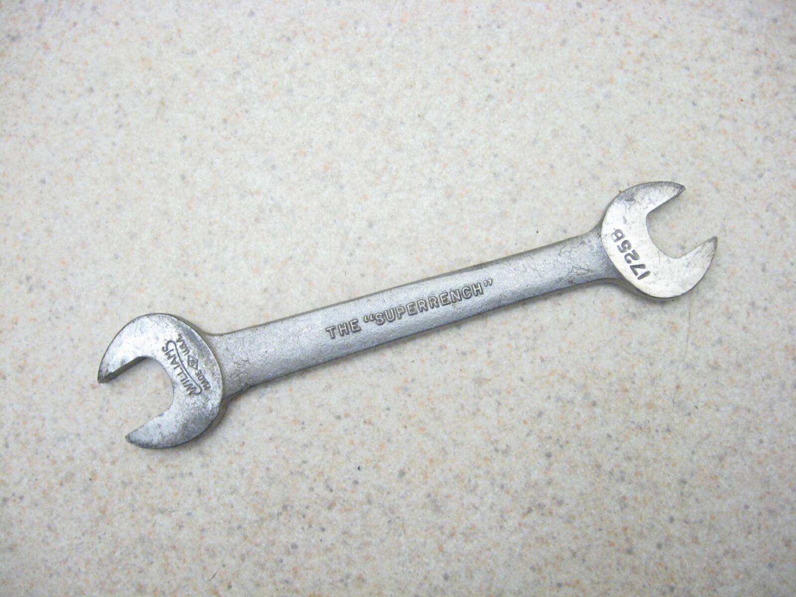 Vtg Williams Superrench 1725B 1/2" x 9/16" Open End Wrench WW2 GMTK GPW ...