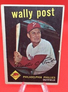 WALLY POST - 1959 - TOPPS - BASE - CARD # 398 - CINCINNATI REDS ...