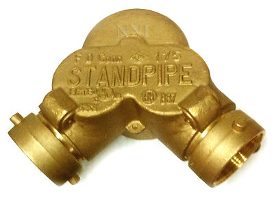 4" x 2-1/2" Double Clapper Siamese Fire Department Connection 90* UL/FM ...