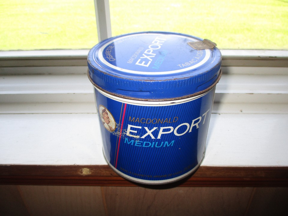 2 Vintage Macdonald Export MEDIUM (BLUE) Cigarette Tobacco Tins Cans ...