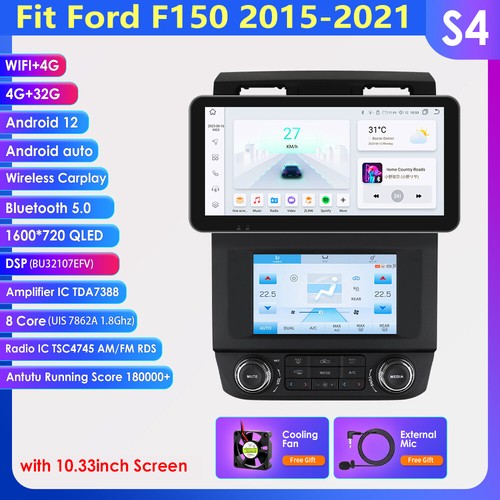 10.33" 8Core Android12 Car Radio For Ford F150 2015-21 GPS Stereo DSP ...