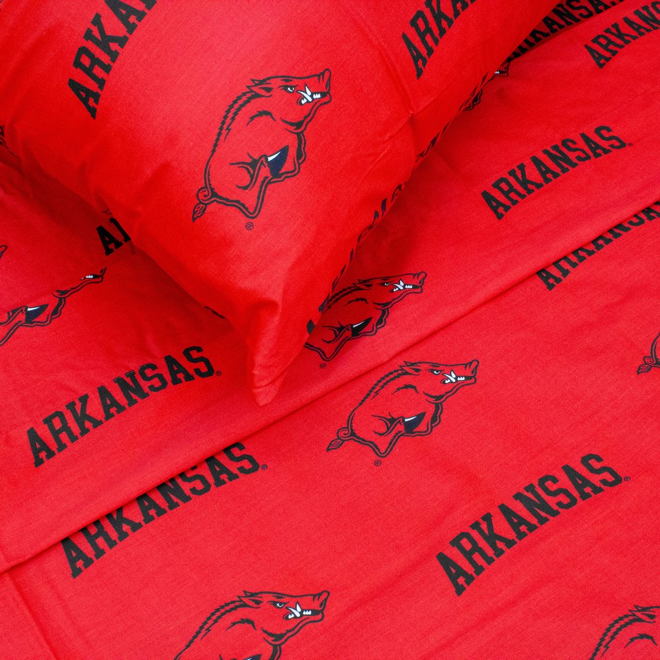 College Covers Everything Comfy Arkansas Razorbacks Sheet Set | eBay