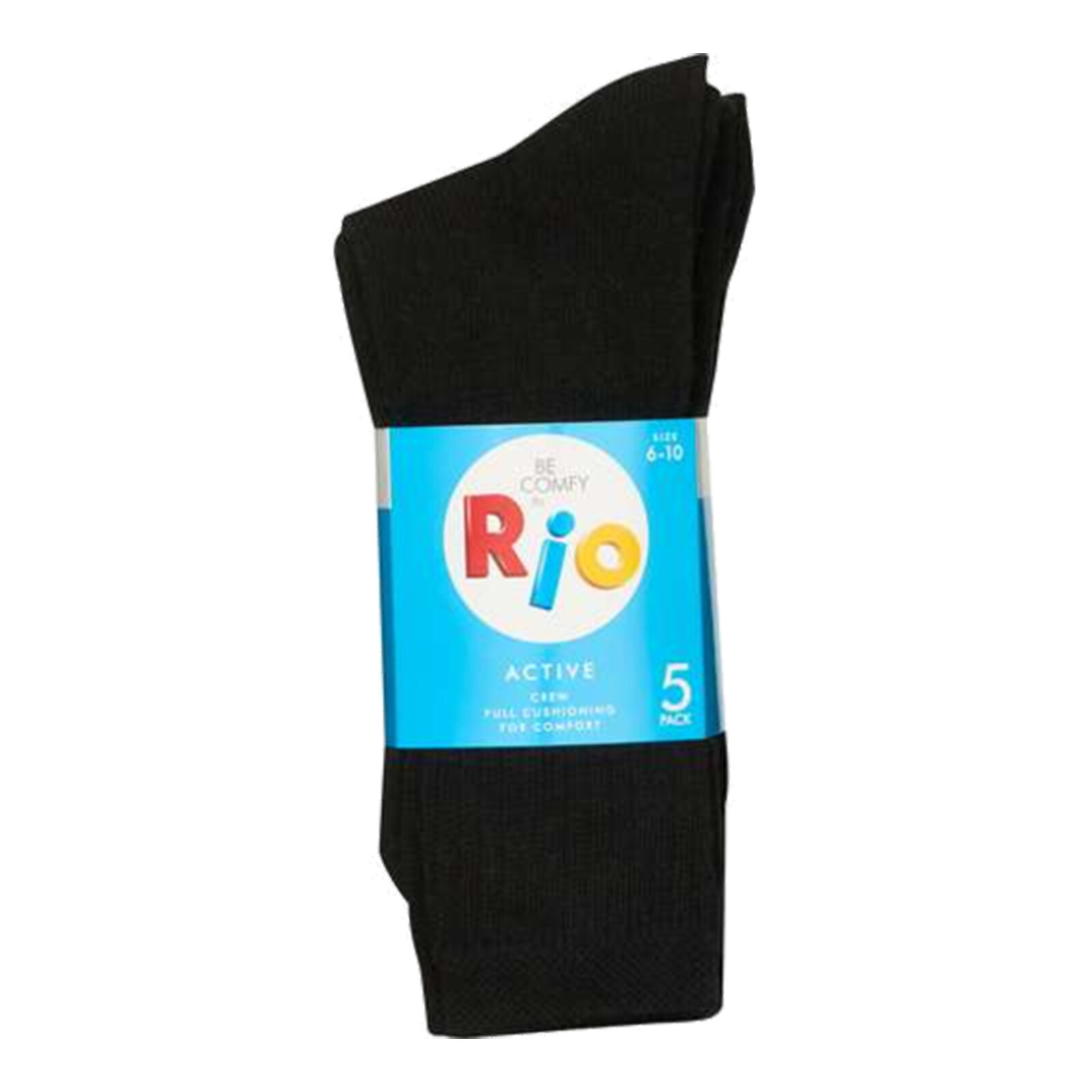 10 Pair Rio Active Crew Cotton Rich Mens Business Sports Black Socks ...