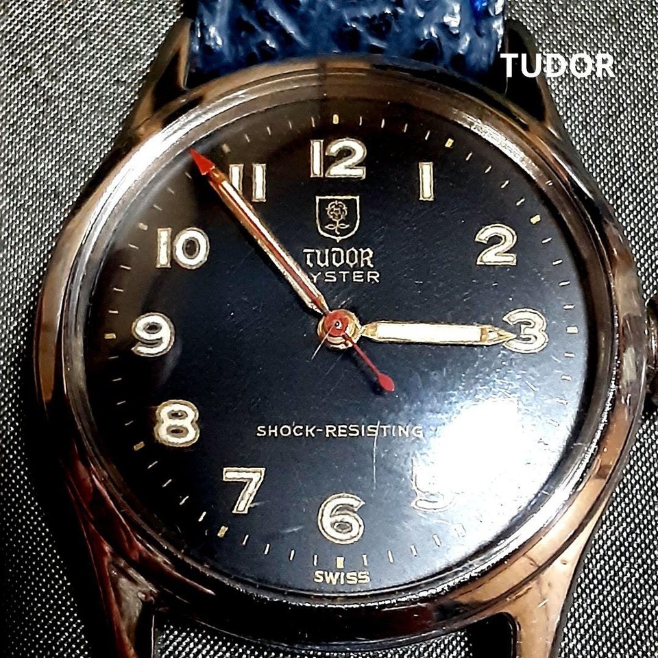 Tudor Oyster Shield Rose 4453 Manual Wind Men's Watch Working Rare ...