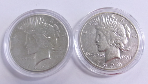 (2) Count Peace Silver Dollar Lot - 2 Silver Coins | eBay