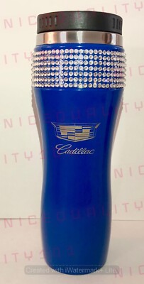 Cadillac Thermal Bling Mug Tumbler Cup Travel 14oz Made W Swarovski ...