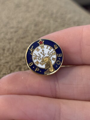 Vintage BPOE small Round Gold Tone Enamel Lapel Pin (GW4) | eBay