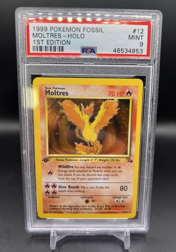 1999 Pokemon Fossil Moltres 1st Edition Holo 12/62 PSA 9 MINT WOTC | eBay