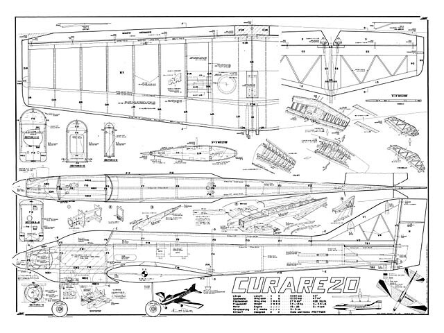 Curare 20 Pattern Plane 43" Wingspan RC Model Airplane Printed Plans ...
