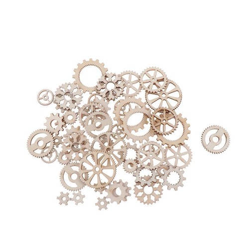 100 wooden disks for handicrafts wood disks cogwheel decoration wood ...