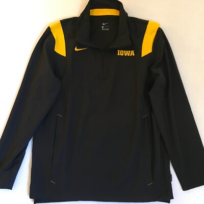 Nike Iowa Hawkeyes Black Gold 1/4 Zip Pullover Lined L/S Windbreaker ...