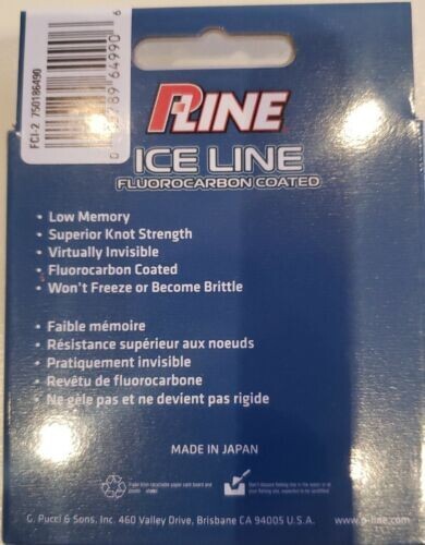 P-Line 2lb 100 yds Floroice Fluorocarbon Coated Ice Fishing Line FCI-2 ...