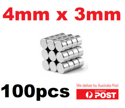 100pcs Strong 4mm x 3mm Neodymium Disc Magnet Warhammer Fridge Craft Jewellery | eBay Australia