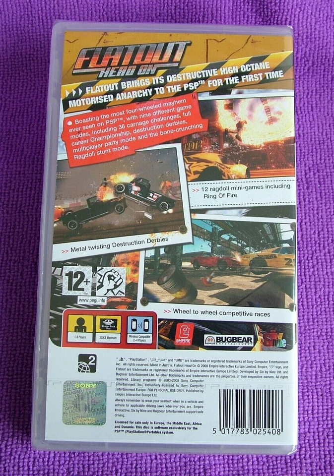 FlatOut Flat Out Head On Sony PSP Game - New Sealed | eBay