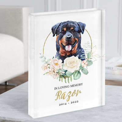 Rottweiler Dog Pet Memorial Loving Memory Personalised Gift Acrylic ...
