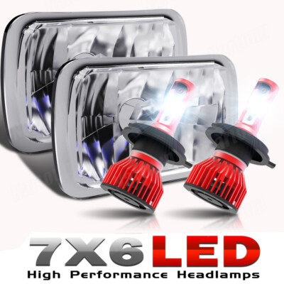 For Ford Ranger 1983-1988 7x6" 7x5" LED Headlight Hi/Lo DRL Beam 2pc H4 ...
