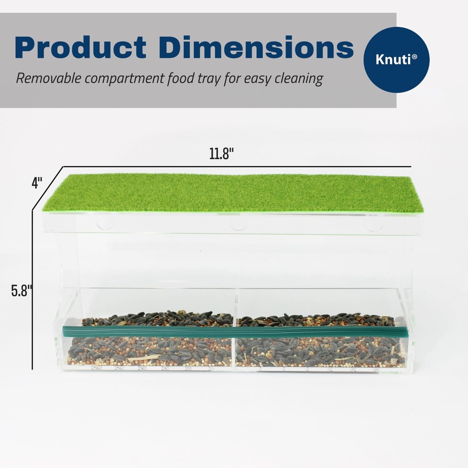 KNUTI Window Bird Feeder Weatherproof Clear Bird House with Strong ...