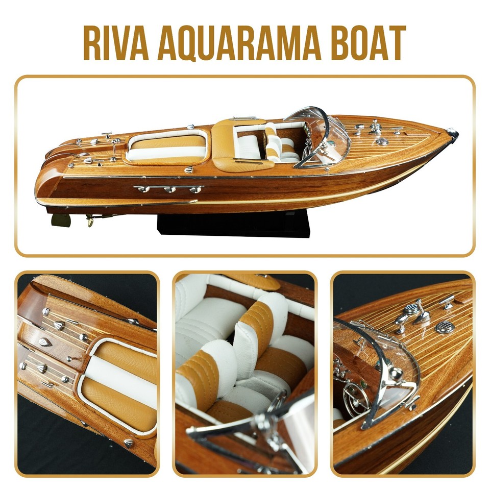 1:16 Riva Aquarama Wooden Model Ship Handmade Model Boat Decor 21" | eBay