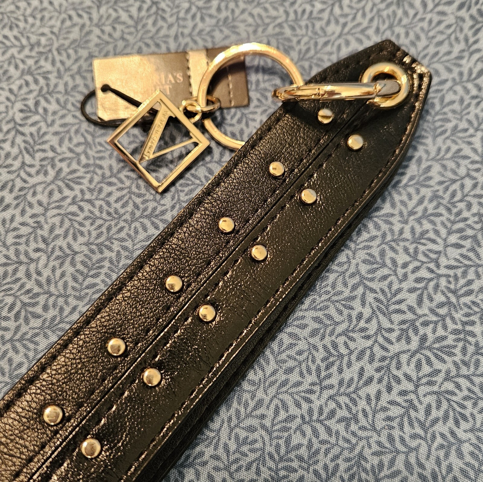 Victorias Secret Signature Stripe Wristlet Strap Key Chain Bag Charm ...