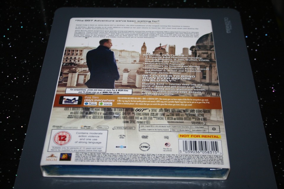 Skyfall (DVD/Blu-ray, 2012) Brand New. Cert 12. + Slip Cover. | eBay UK
