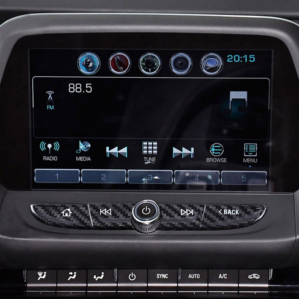 100% Real Carbon Fiber Navigation Button Cover Trim For Chevrolet ...