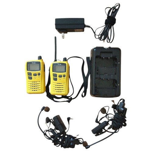 Icom IC-4100 Yellow Set 2-Way Radios Dual Charger Waterproof Used | eBay