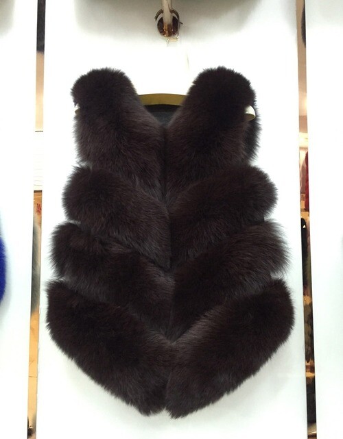 Women Fur Vest Real Natural Fur Vest Coat Real Jacket Real Fox Fur ...
