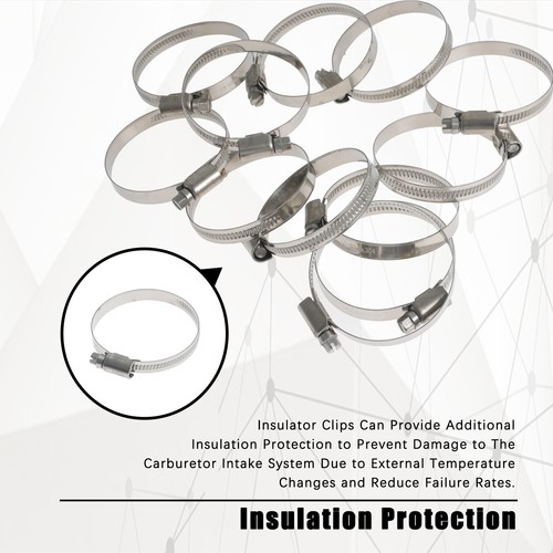 12x Carb Carburetor Intake Boot Insulator Clamps Bands Kit for Honda ...