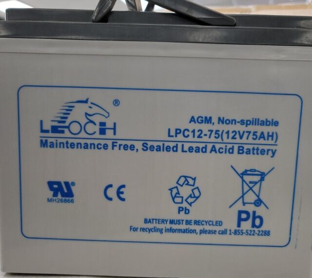 Leoch LPC12-75 12V 75Ah Lead Acid Battery for sale online | eBay
