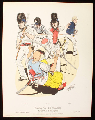 Boarding Party US Navy 1815 Naval War With Algiers Illustration 11x14 ...