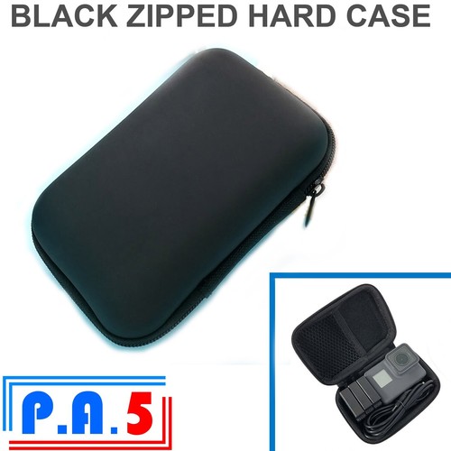 Black Rectangular Storage Hard Carry Case With Zip, Earphones Cables ...