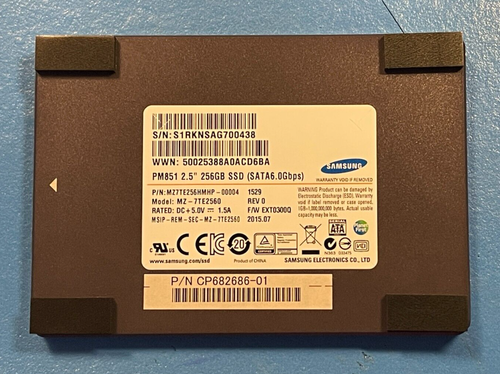 Samsung PM851 2.5" SATA 6.0Gbps 256GB SSD MZ-7TE2560 MZ7TE256HMHP-00004 ...