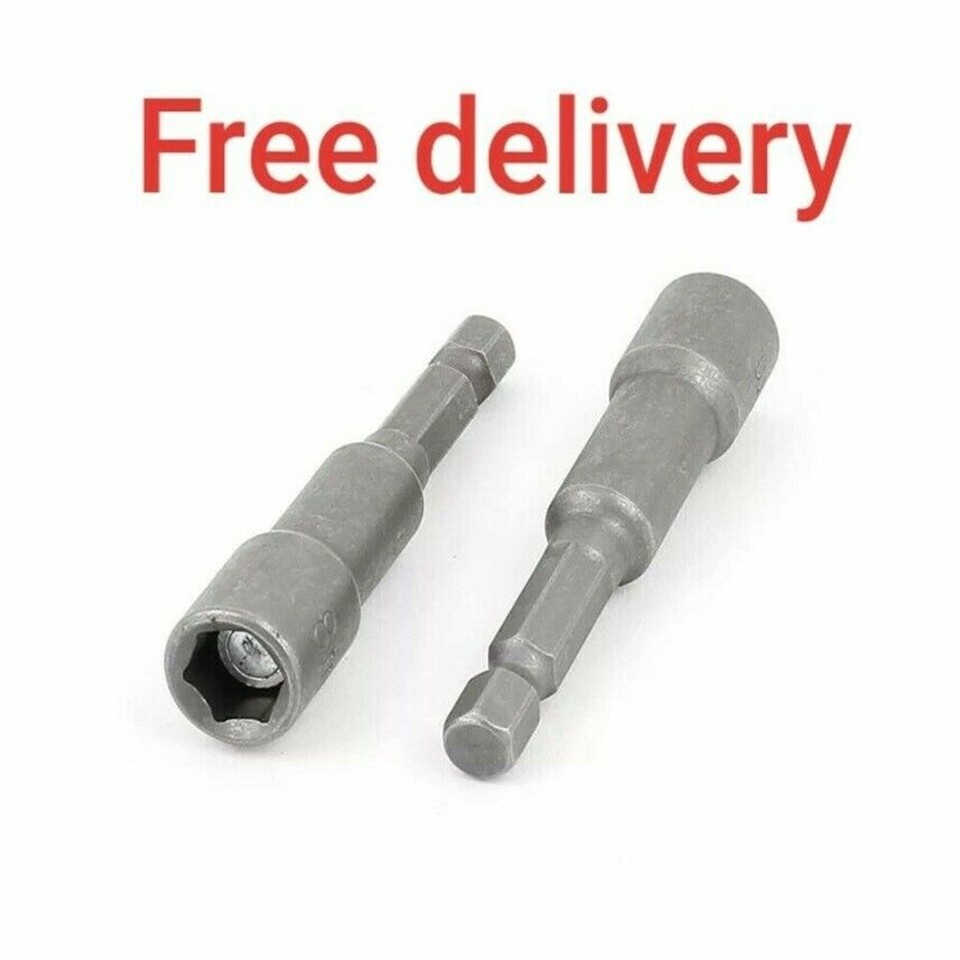 5Pcs 8mm Magnetic Tech Screw Driver Bits Drill Nut Setter Roofing ...