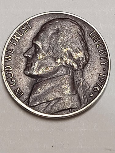 1976 D NICKEL, IMPROPERLY ANNEALED BROWN CIRCULATED UNGRADED, D ERROR ...