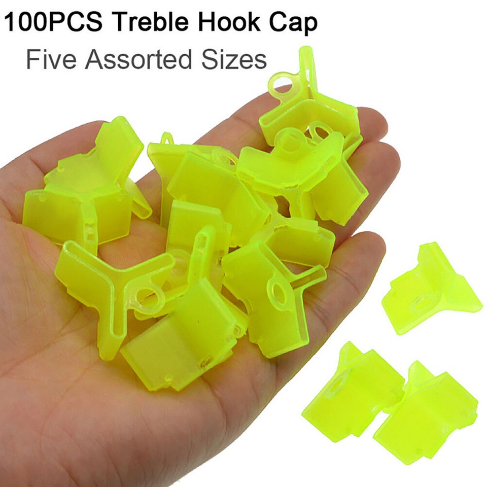 100 pcs Treble Hook Covers Holders Protector Case Fishing Lure Safety ...
