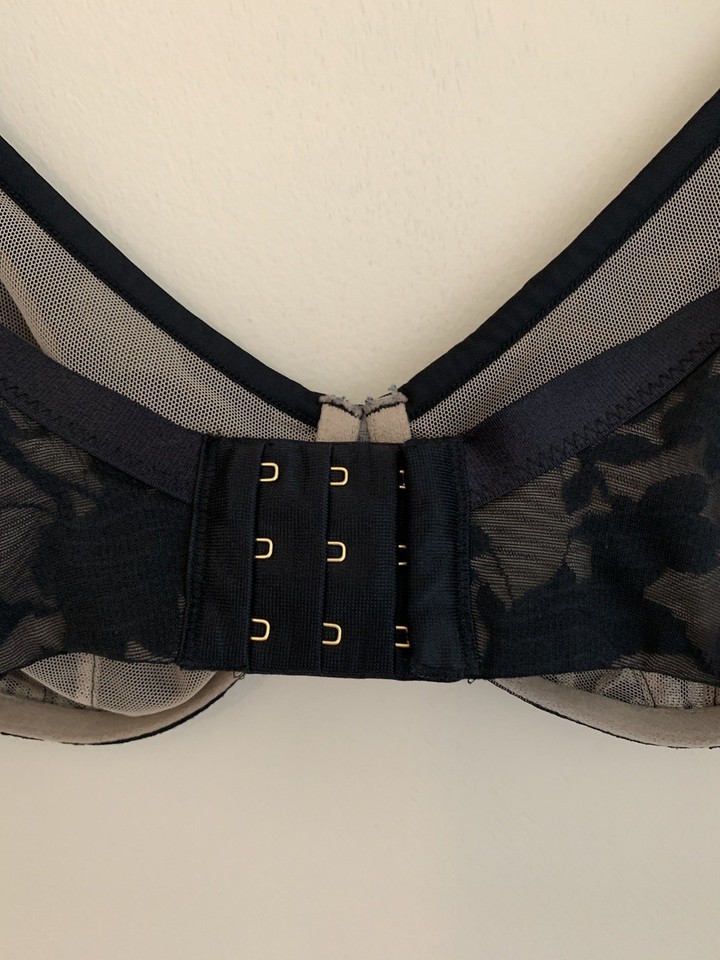 Third Love Unlined Foliage Perfect Coverage Bra 32G Wirefree Black Lace ...