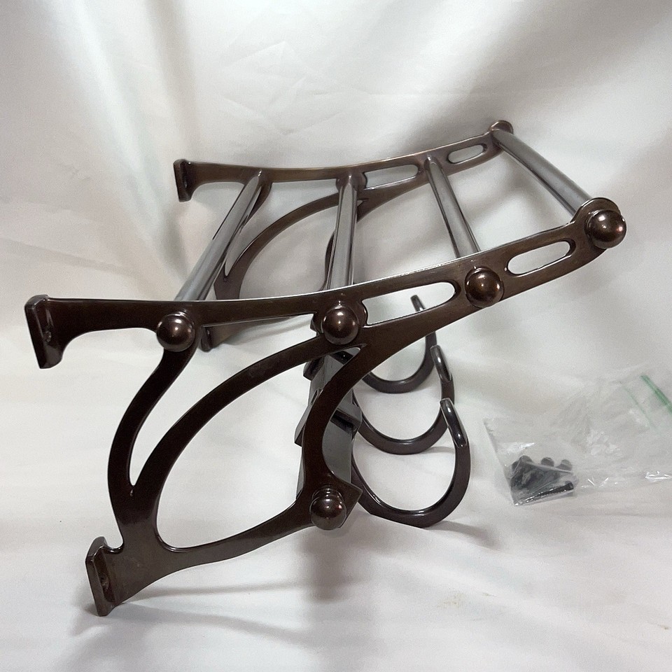 Bronzed Train Rack Décor Hall Luggage Wall Mounted Rack Shelf Hooks ...