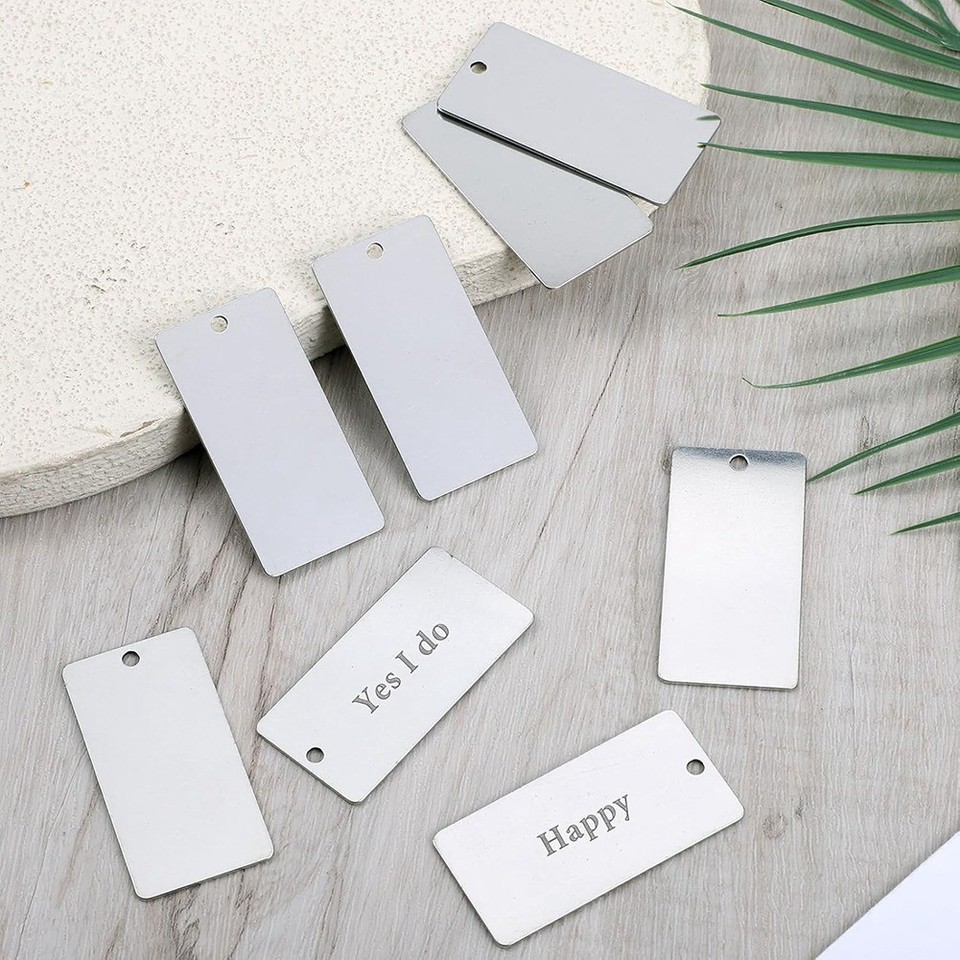 Stainless Steel Metal Engraving Blanks, Rectangle Blank Tags for ...