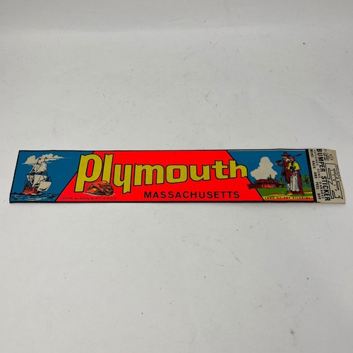 Vintage Plymouth Massachusetts Bumper Sticker Neon | eBay