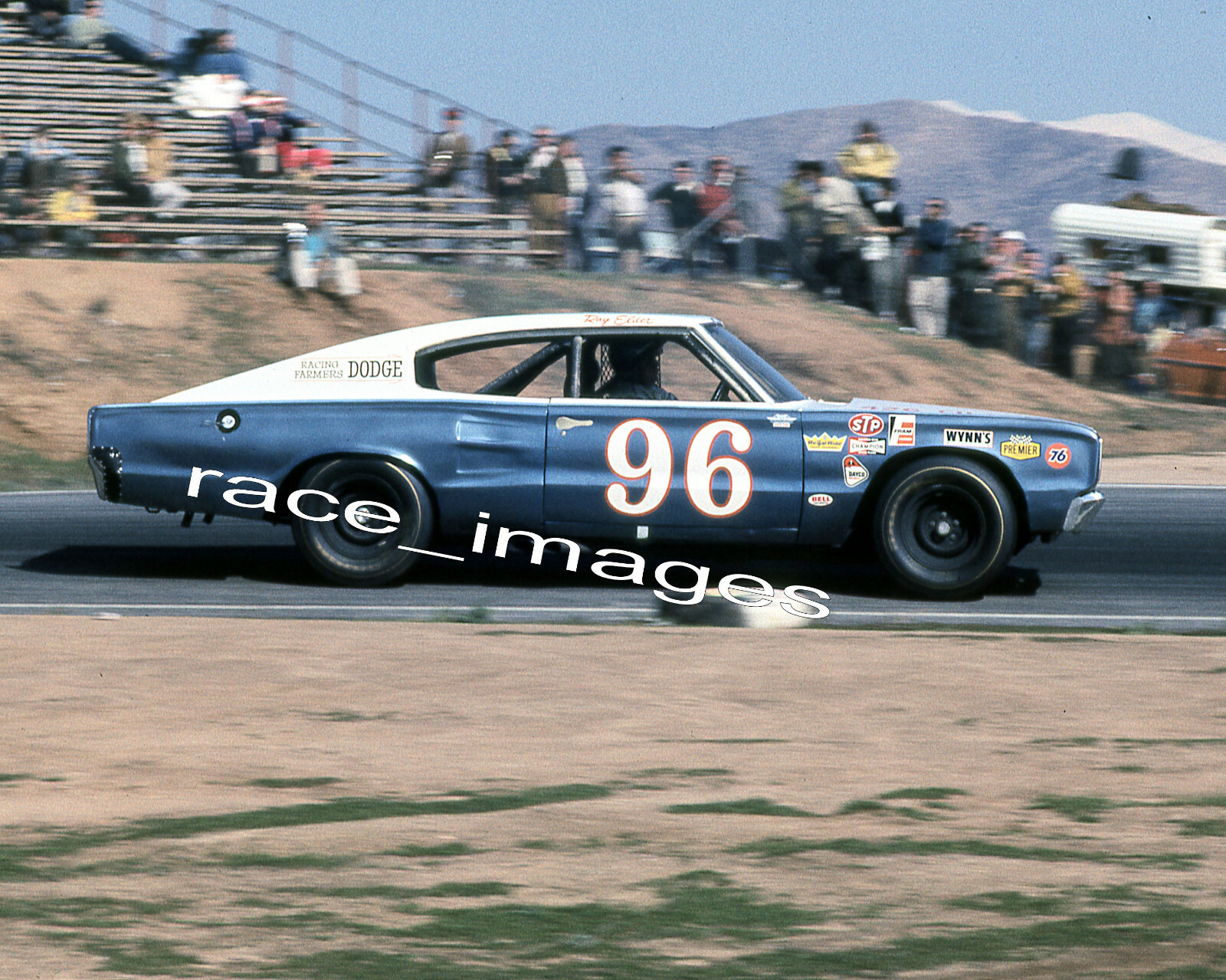 RAY ELDER #96 DODGE 1969 RIVERSIDE NASCAR ACTION SHOT 8x10 GLOSSY PHOTO ...