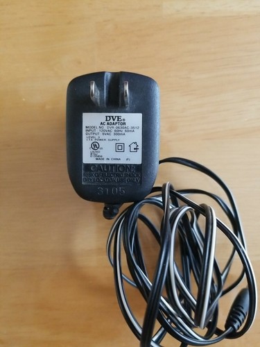 DVE AC Adapter DVR-0630-3512 Output 6VDC 300mA Level 3 81GJ E135856 ...