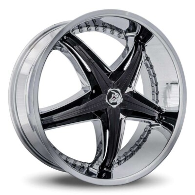 20 inch 20x8.5 Diablo Reflection Chrome wheels rims 5x4.5 5x114.3 +35 ...