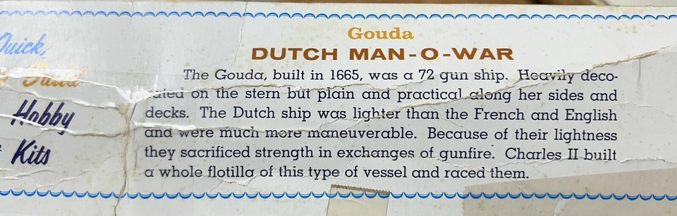1967 PYRO Model Kit GOUDA Ship Dutch MAN-O-WAR B212-400 Unassembled ...