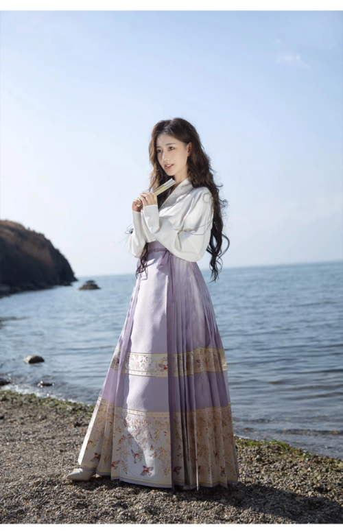 Retro Chinese Improved Ancient Hanfu Style Ma Mian Skirt Loose Shirt ...